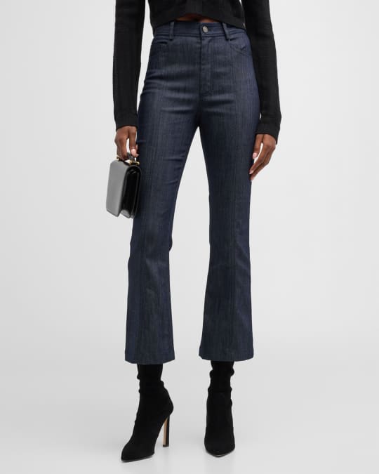 Cinq a Sept Shannon High-Rise Crop Flare Pants | Neiman Marcus