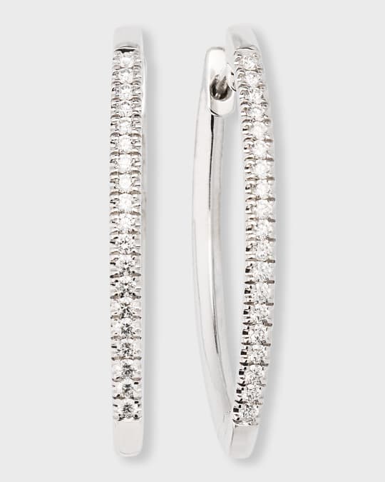 Lisa Nik Sparkle 18K White Gold V-Shape Diamond Hoop Earrings | Neiman ...