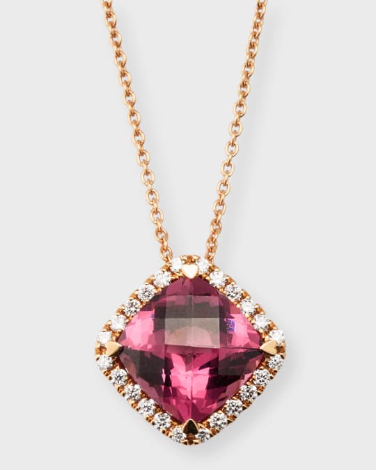 Lisa Nik Rocks 18K Rose Gold Garnet Pendant Necklace with Diamonds, 18 ...
