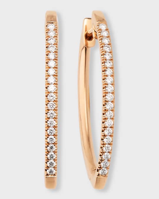 Lisa Nik Sparkle 18K Rose Gold V-Shape Diamond Hoop Earrings | Neiman ...