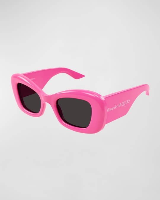 McQueen Chunky Logo Acetate Cat-Eye Sunglasses | Neiman Marcus