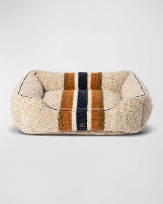 Shinola 30" Striped Sherpa Pet Kuddle Bed | Neiman Marcus