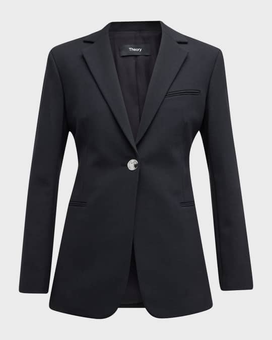 Theory Slim Tailored Stretch Wool Jacket | Neiman Marcus