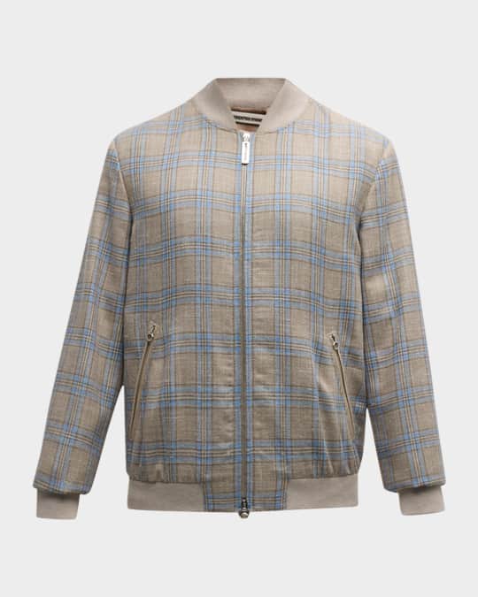 Stefano Ricci Men's Plaid Bomber Jacket | Neiman Marcus