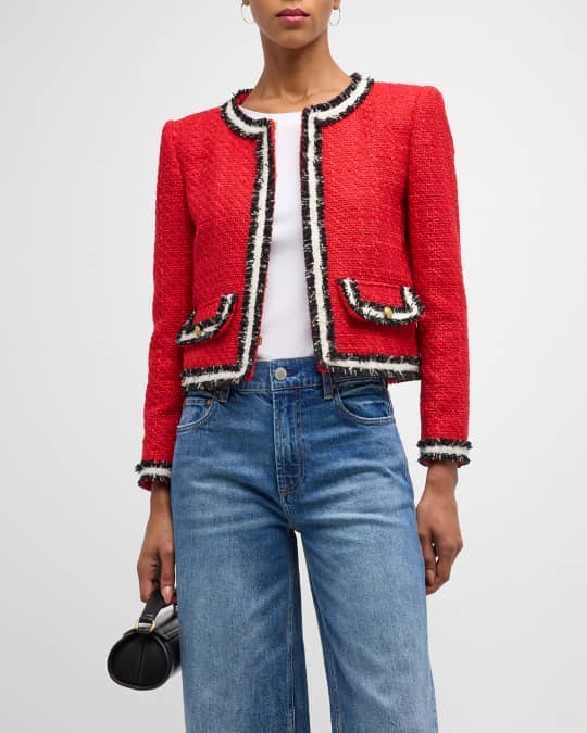 Alice + Olivia Landon Cropped Tweed Jacket | Neiman Marcus