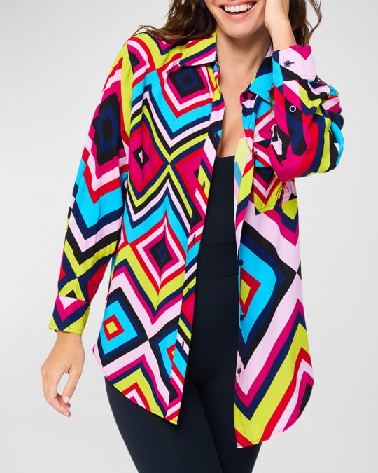 Terez Bright Chevron Button-Front Shirt | Neiman Marcus