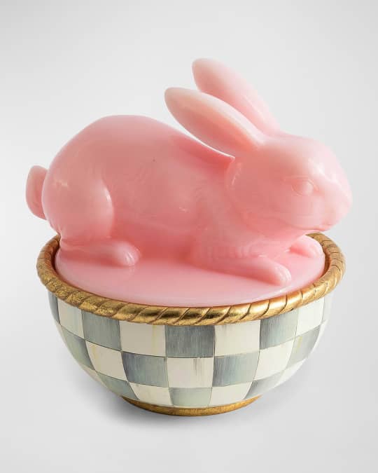MacKenzie-Childs Milk Pink Bunny Lidded Container | Neiman Marcus