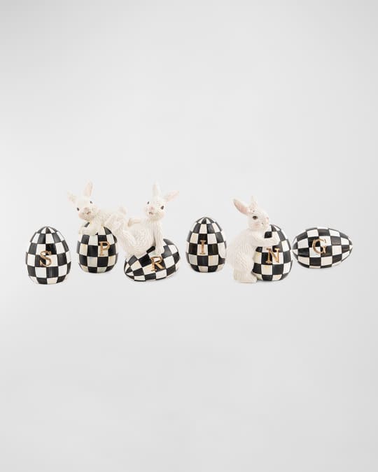 MacKenzie-Childs Courtly Check Spring Fling Egg Letter Set | Neiman Marcus