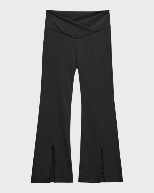 Flowers by Zoe Girl's Flared Slit Pants, Size S-XL | Neiman Marcus