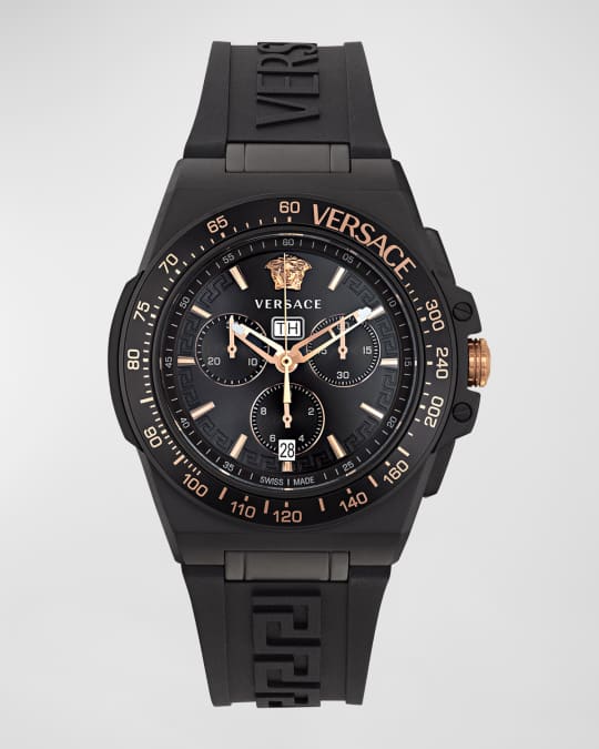 Versace Men's Greca Extreme Chronograph Silicone Strap Watch, 45mm ...