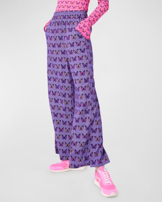 Terez Halftone Butterfly Wide-Leg Pants | Neiman Marcus