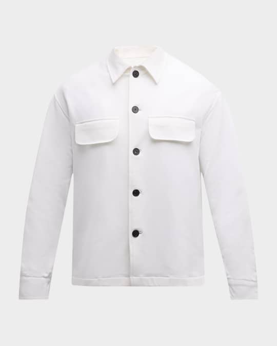 KNT Men's Solid Stretch Cotton Overshirt | Neiman Marcus