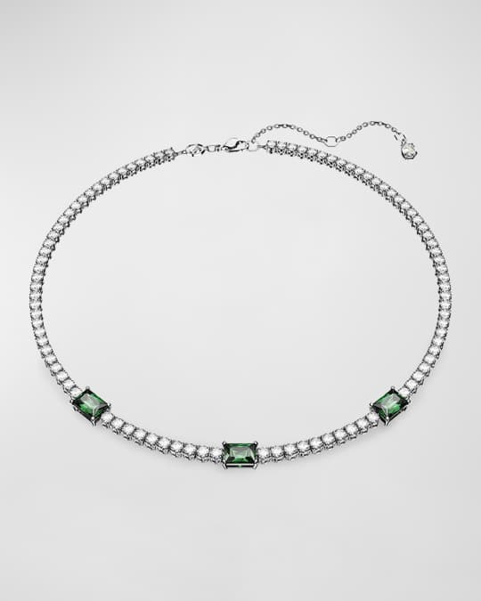 SWAROVSKI Matrix Rhodium-Plated Crystal Tennis Necklace | Neiman Marcus
