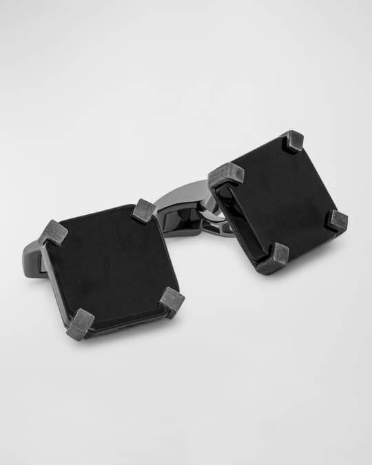 Tateossian Men's Black Onyx Square Cufflinks | Neiman Marcus