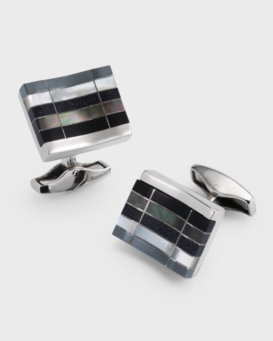 Tateossian Men's Mosaic City Line Rectangle Cufflinks | Neiman Marcus