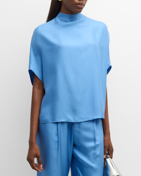 LAPOINTE Organic Silky Twill Cape Tee | Neiman Marcus
