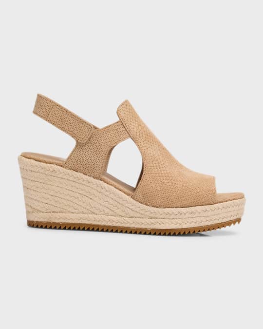 Eileen Fisher Wilda Suede Slingback Wedge Espadrilles | Neiman Marcus