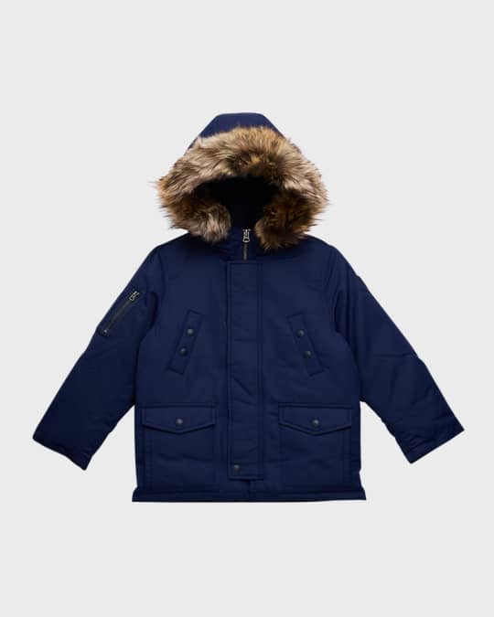 Ralph Lauren Childrenswear Boy's Faux Fur Hooded Parka, Size 4-7 ...