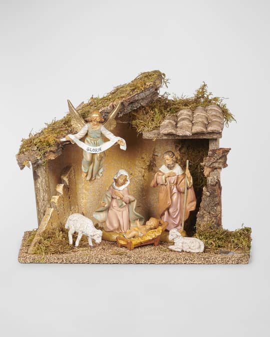 Fontanini 5" Scale 6-Piece Nativity Set with Stable | Neiman Marcus