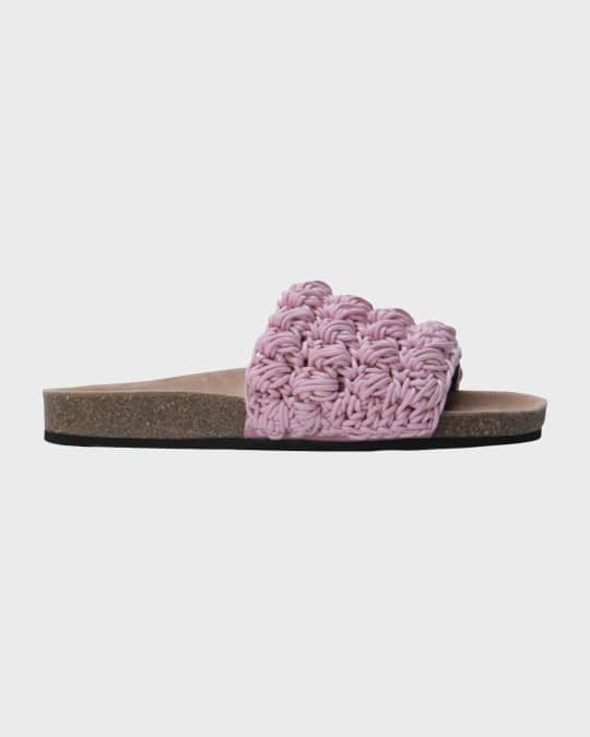 JW Anderson Crochet Comfort Easy Slide Sandals | Neiman Marcus