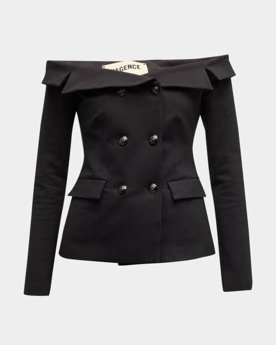 L'Agence Stephan Off-The-Shoulder Blazer | Neiman Marcus