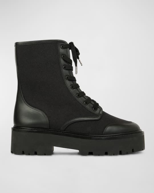 flat black combat boots
