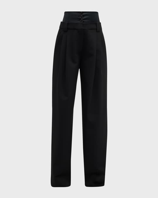A.L.C. Brady Wide-Leg Double-Waist Pants | Neiman Marcus