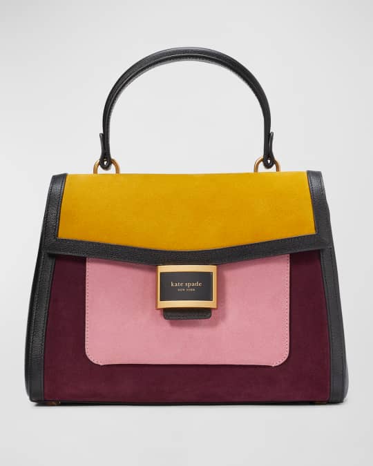 kate spade new york katy medium colorblock suede top-handle bag ...