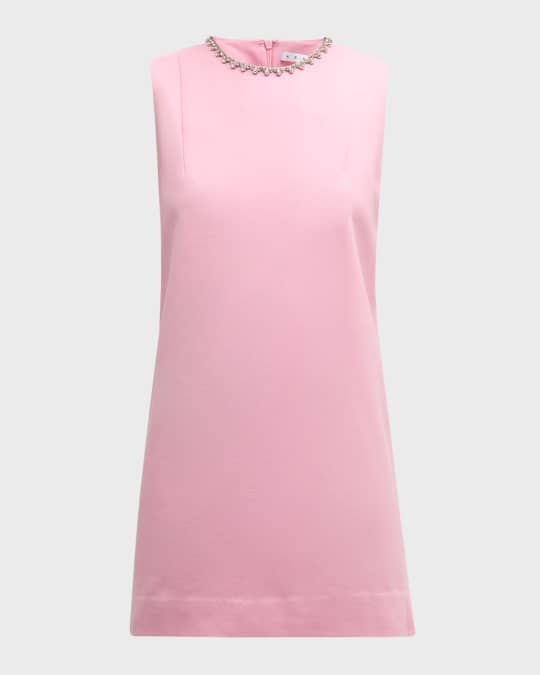 AREA Crystal Heart Backless Mini Dress | Neiman Marcus