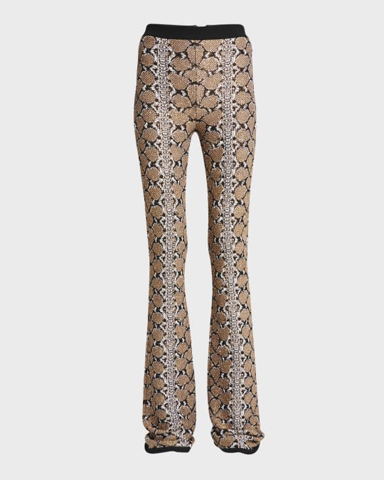 Balmain Python Knit Bootcut Pants | Neiman Marcus