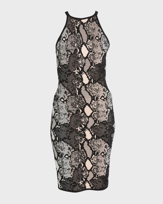 Balmain Pastel Python Body-Con Dress | Neiman Marcus