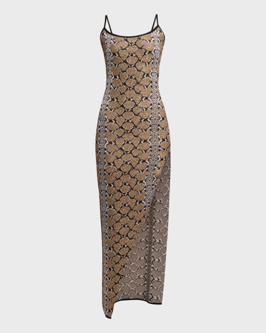 Balmain Python Knit Maxi Dress | Neiman Marcus