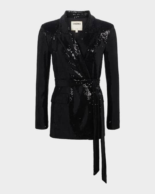 L'Agence Jordana Sequin Wrap Blazer | Neiman Marcus