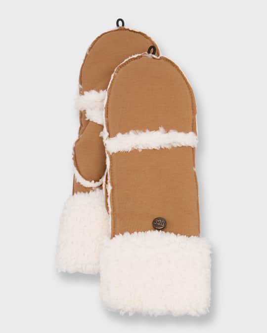 UGG Bonded Fleece Fold-Over Mittens | Neiman Marcus