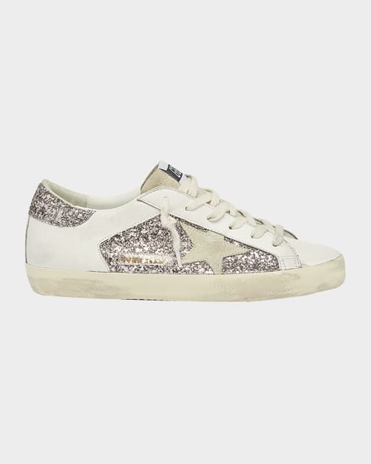 Golden Goose Superstar Leather Glitter Low Top Sneakers