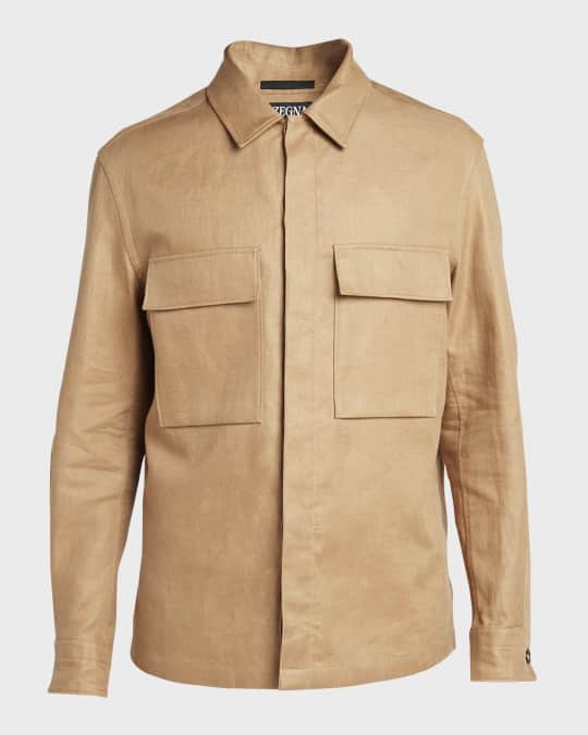 ZEGNA Men's Oasi Linen Overshirt | Neiman Marcus