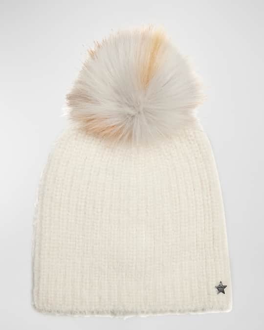 Jocelyn Faux Angora Beanie With Pom | Neiman Marcus