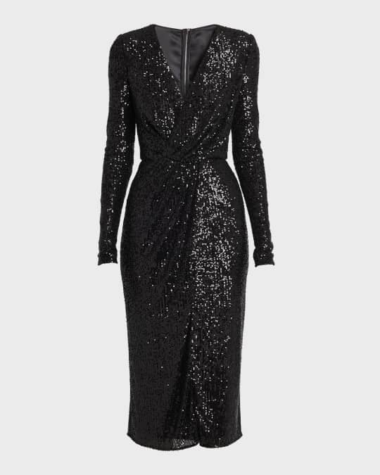 Dolce&Gabbana Micro Sequined Tulle Midi Dress | Neiman Marcus