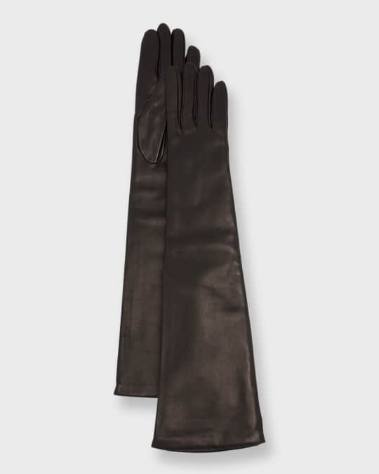 Portolano Long Cashmere-Lined Leather Gloves | Neiman Marcus
