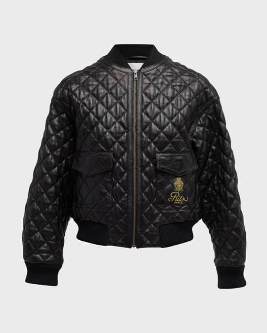 FRAME x Ritz Paris FRAME x Ritz Paris Quilted Leather Bomber Jacket ...