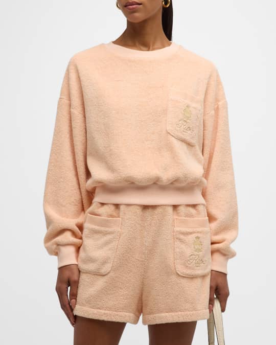 FRAME x Ritz Paris FRAME x Ritz Paris Cropped Cotton-Terry Sweatshirt ...