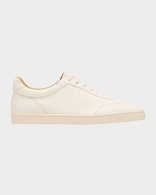 Brunello Cucinelli Men's Soft Leather Wing Cap Low-Top Sneakers ...
