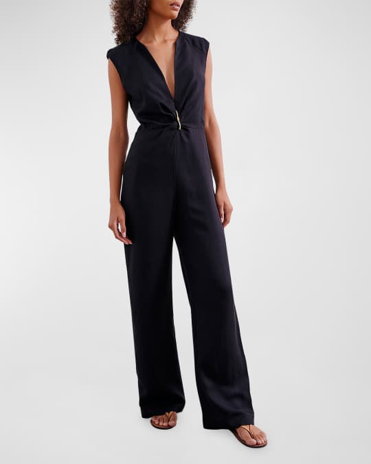 Vix Solid Raika Detail Jumpsuit | Neiman Marcus