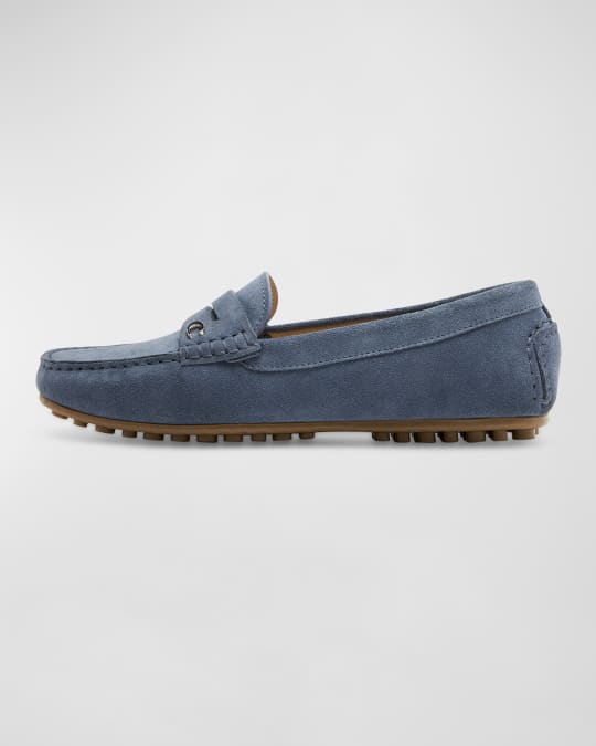 La Canadienne Pedale Penny Suede Driver Loafers | Neiman Marcus