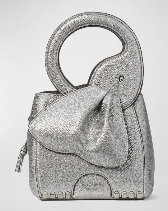 kate spade new york ellie elephant metallic leather top-handle bag ...