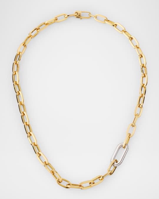 Roberto Coin 18K Yellow and White Gold Diamond Classic Necklace ...