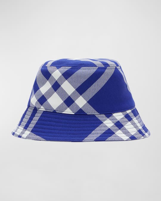 Burberry Men's Wool Check Bucket Hat | Neiman Marcus