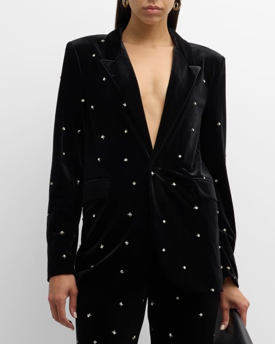 Le Superbe Bianca Velvet Crystal Jacket | Neiman Marcus