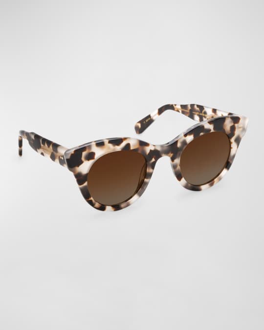 KREWE Olivia Patterned Acetate Cat-Eye Sunglasses | Neiman Marcus