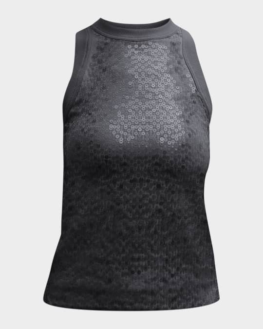 Brunello Cucinelli Paillette Embellished Cotton Rib Tank Top | Neiman ...